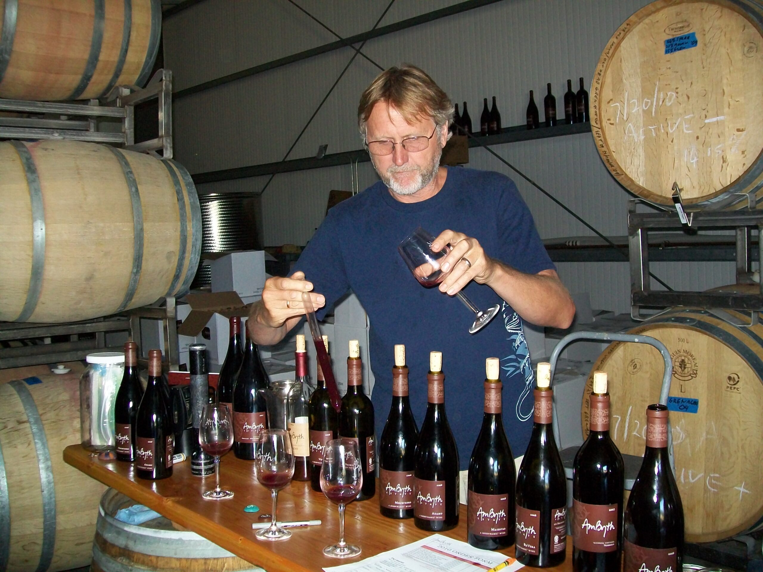 Phillip blending wine | Wine History Project of San Luis Obispo County