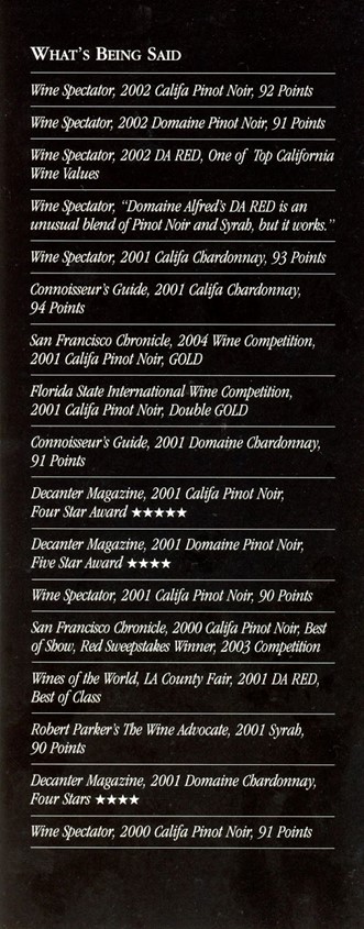 Domaine Alfred Wines | Wine History Project of San Luis Obispo County