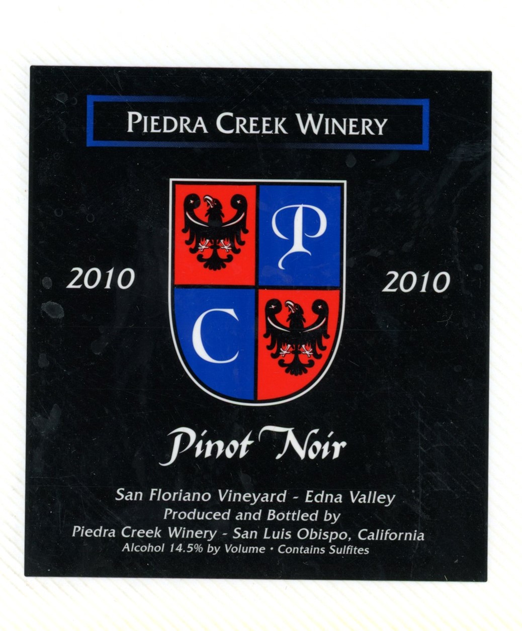 Wine Label Pinot Noir | Wine History Project of San Luis Obispo County