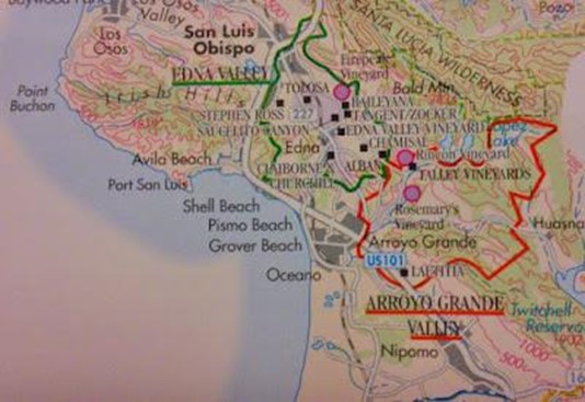 Edna Valley Map | Wine History Project of San Luis Obispo County