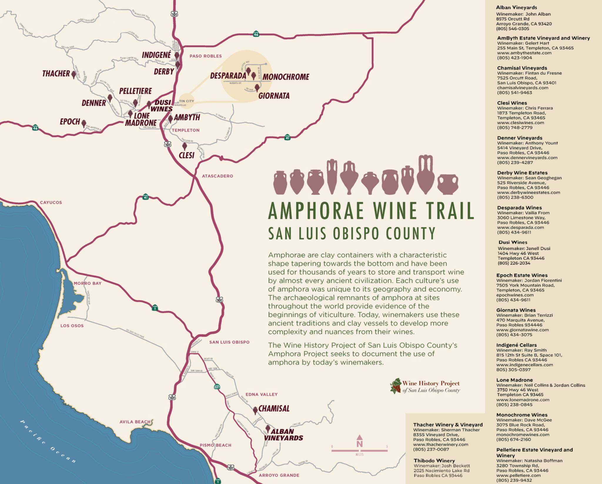 Amphorae Trail Map | Wine History Project of San Luis Obispo County